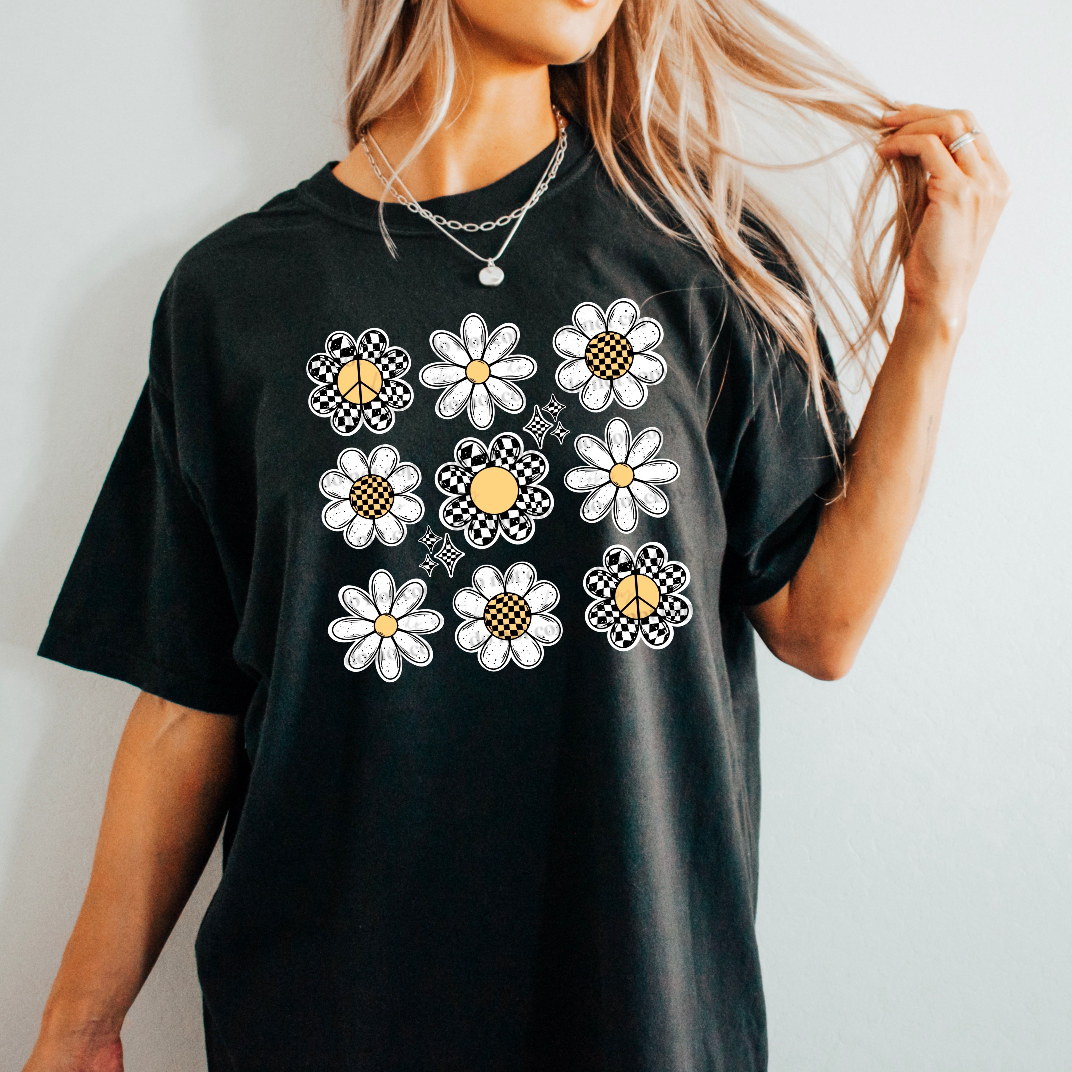 CHECKER FLOWER GRID-WHITE OFFSET – Earthline Customs