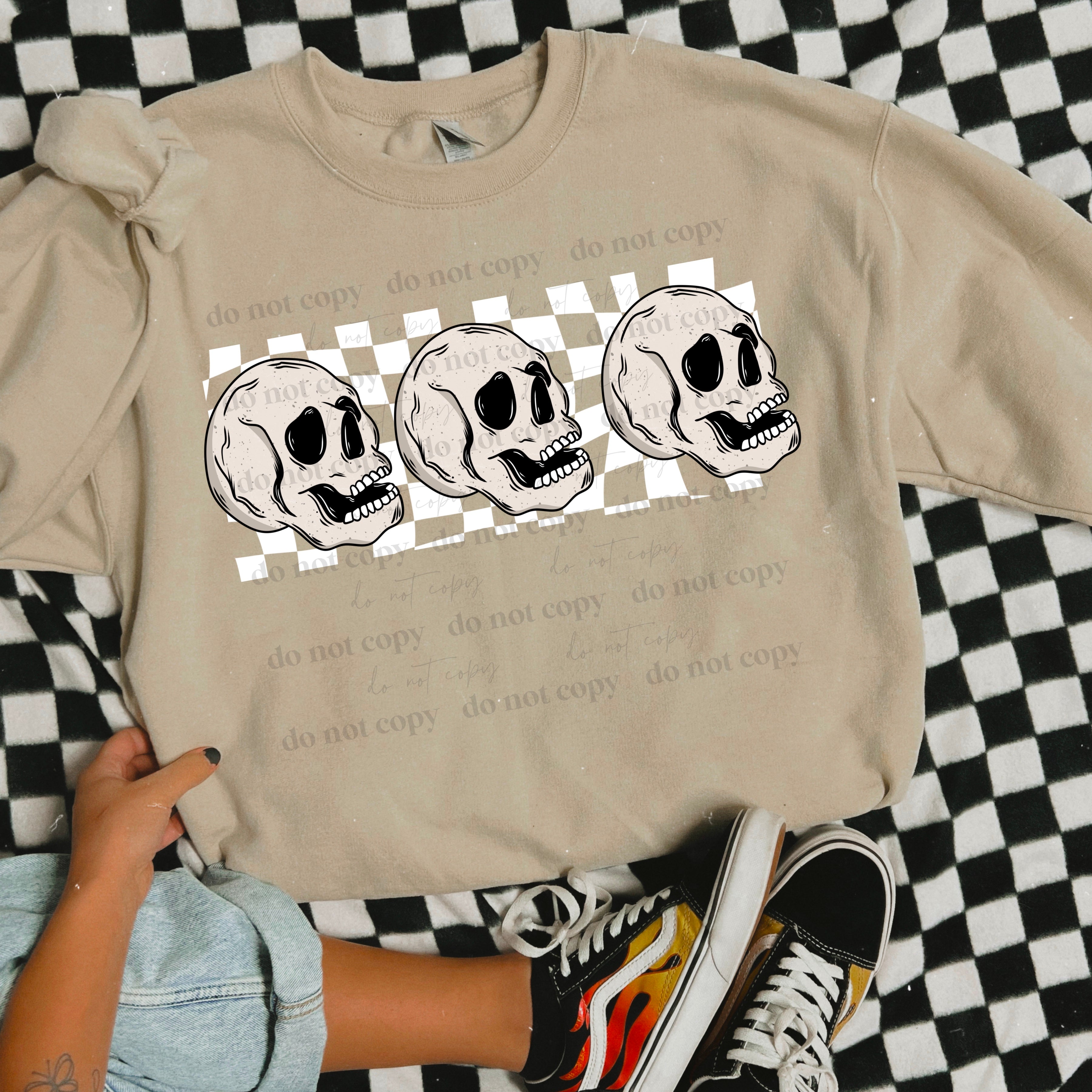 SKELLIE CHECKER GRID-WHITE – Earthline Customs