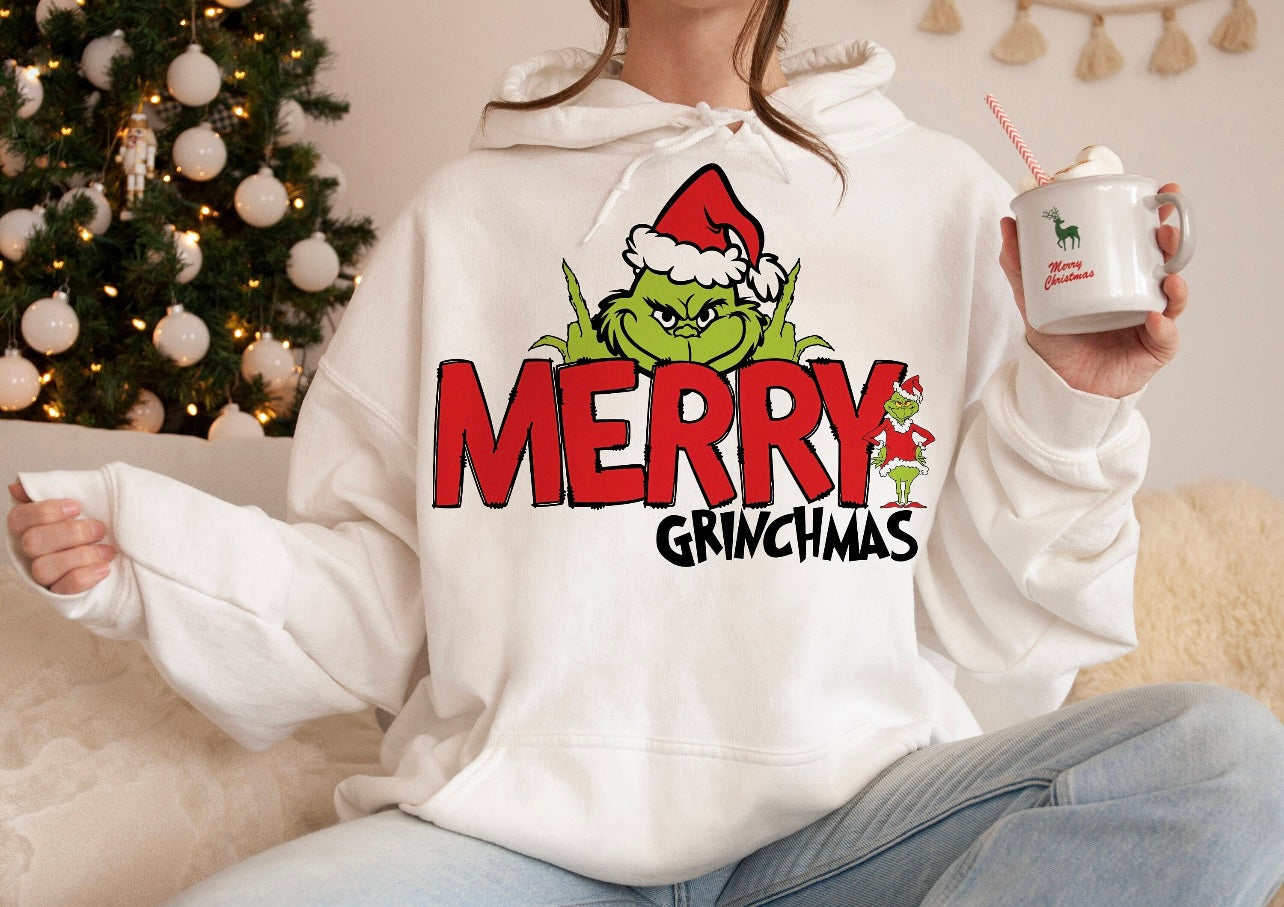 Merry Grinchmas, Grinch holding up middle fingers – Earthline Customs