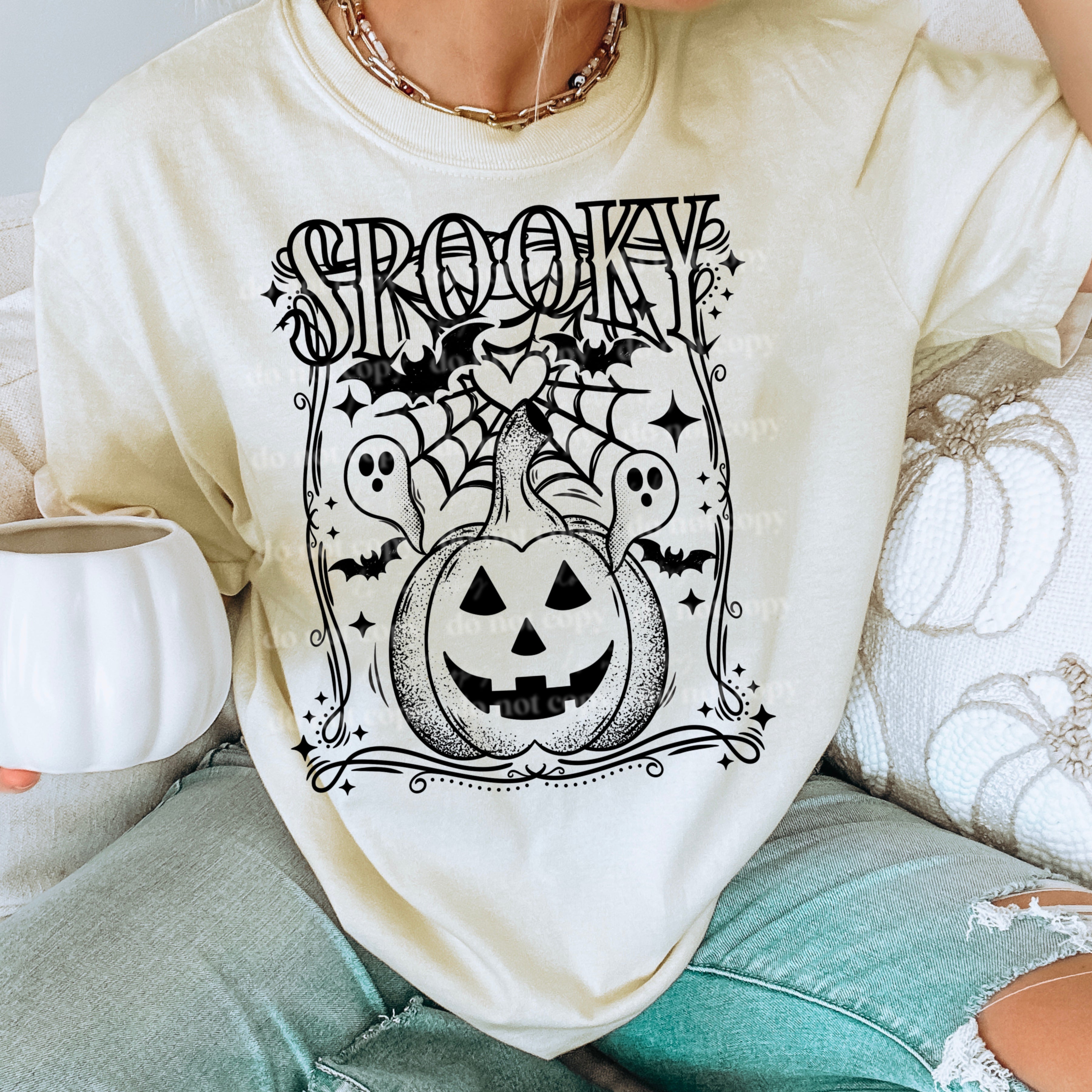Spooky Pumpkin w/Ghost (Black) – Earthline Customs