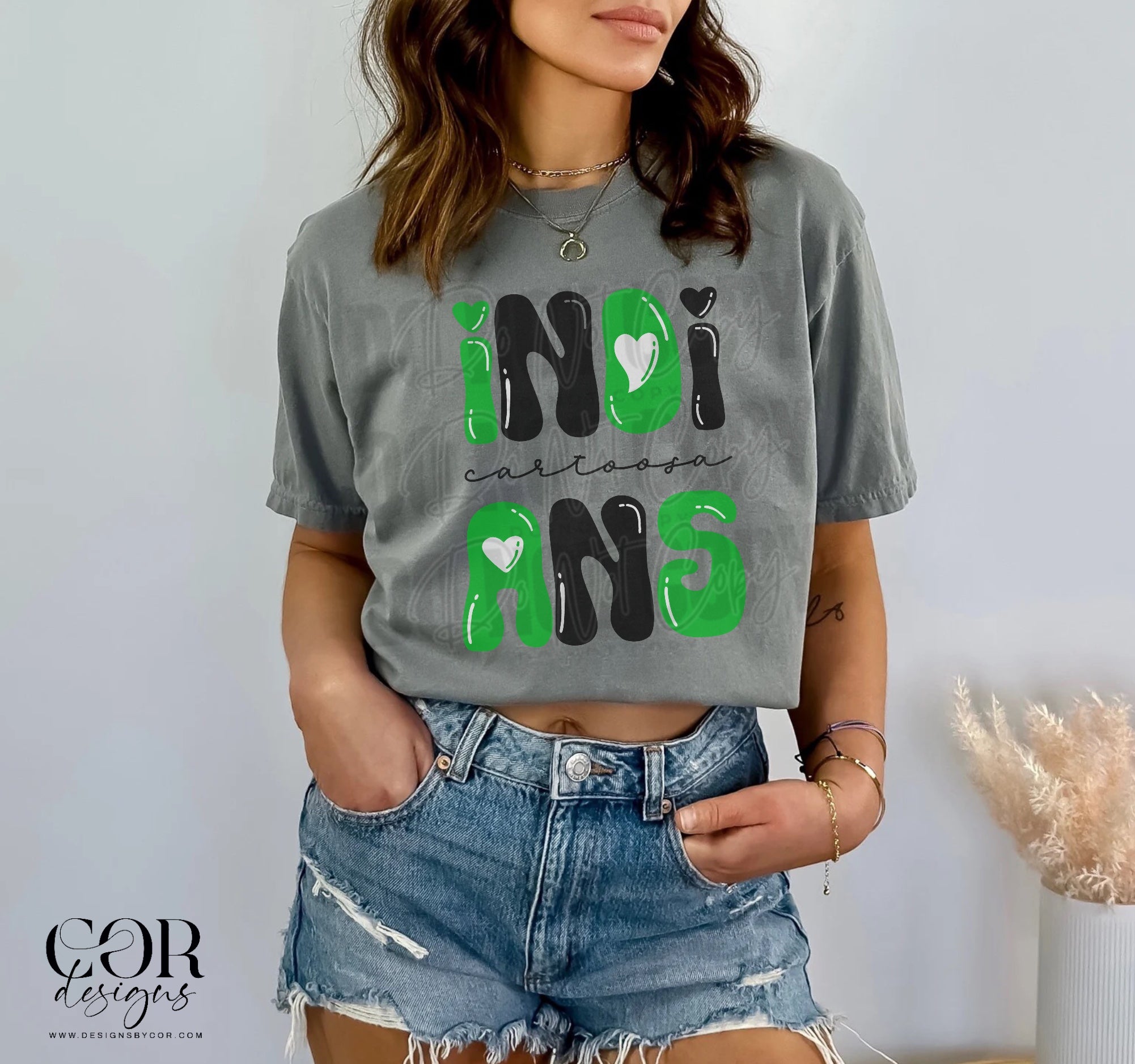 Cartoosa Indians Green & Black Letters – Earthline Customs