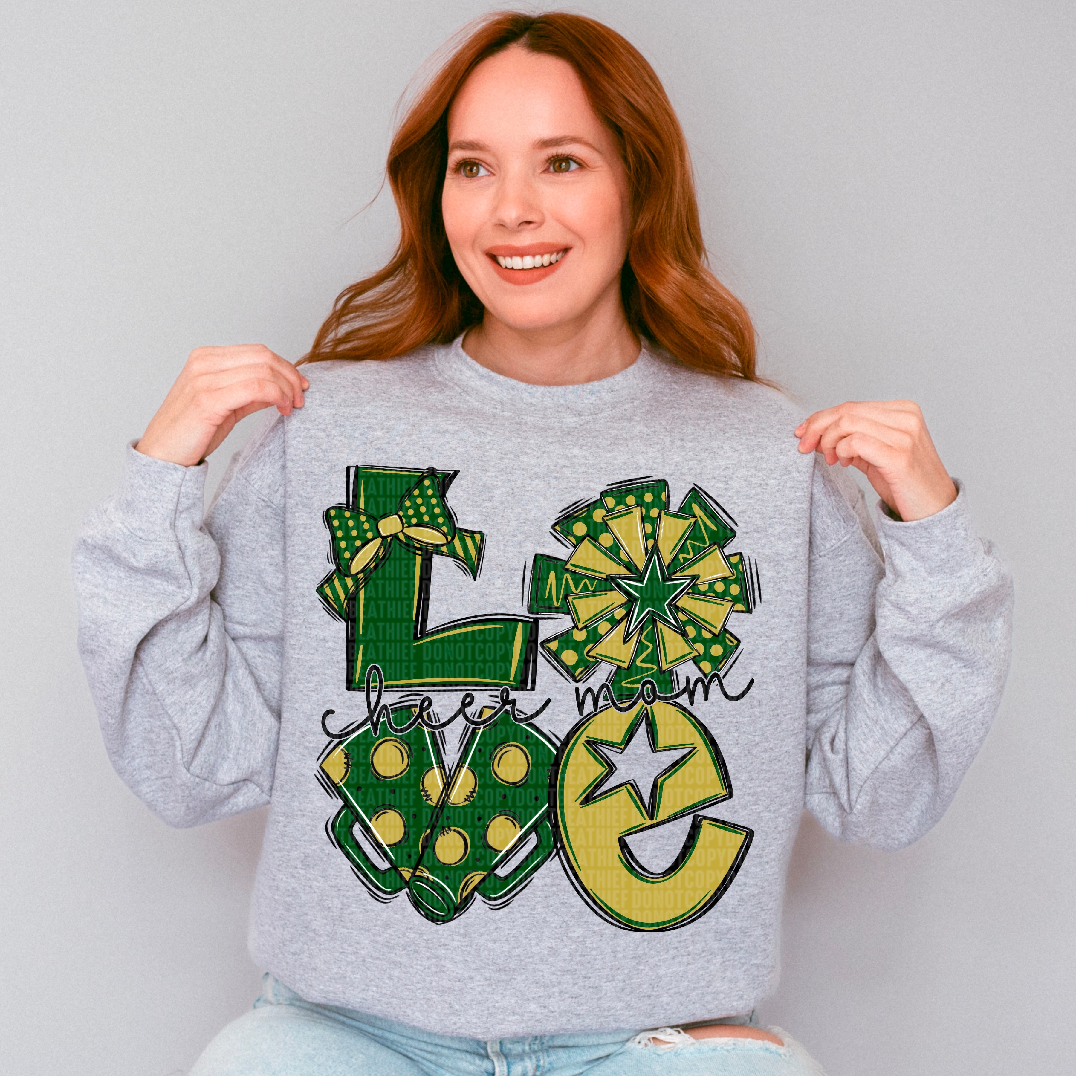 Green and Gold Cheer Love Cheer Mom – Earthline Customs