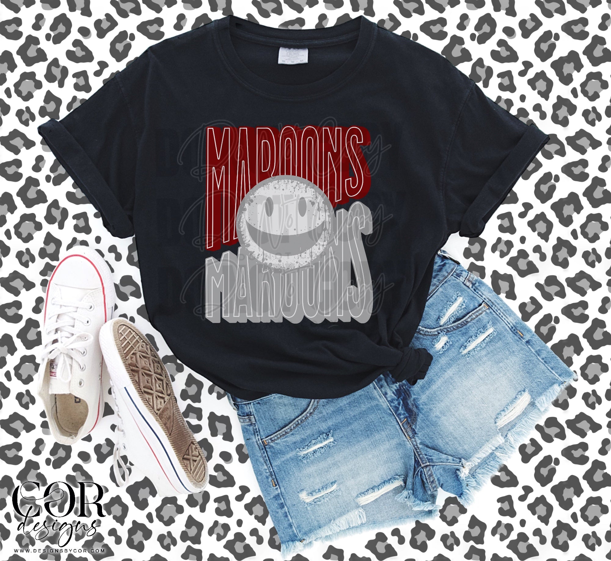 Maroons Maroon And Silver Smiley Face – Earthline Customs