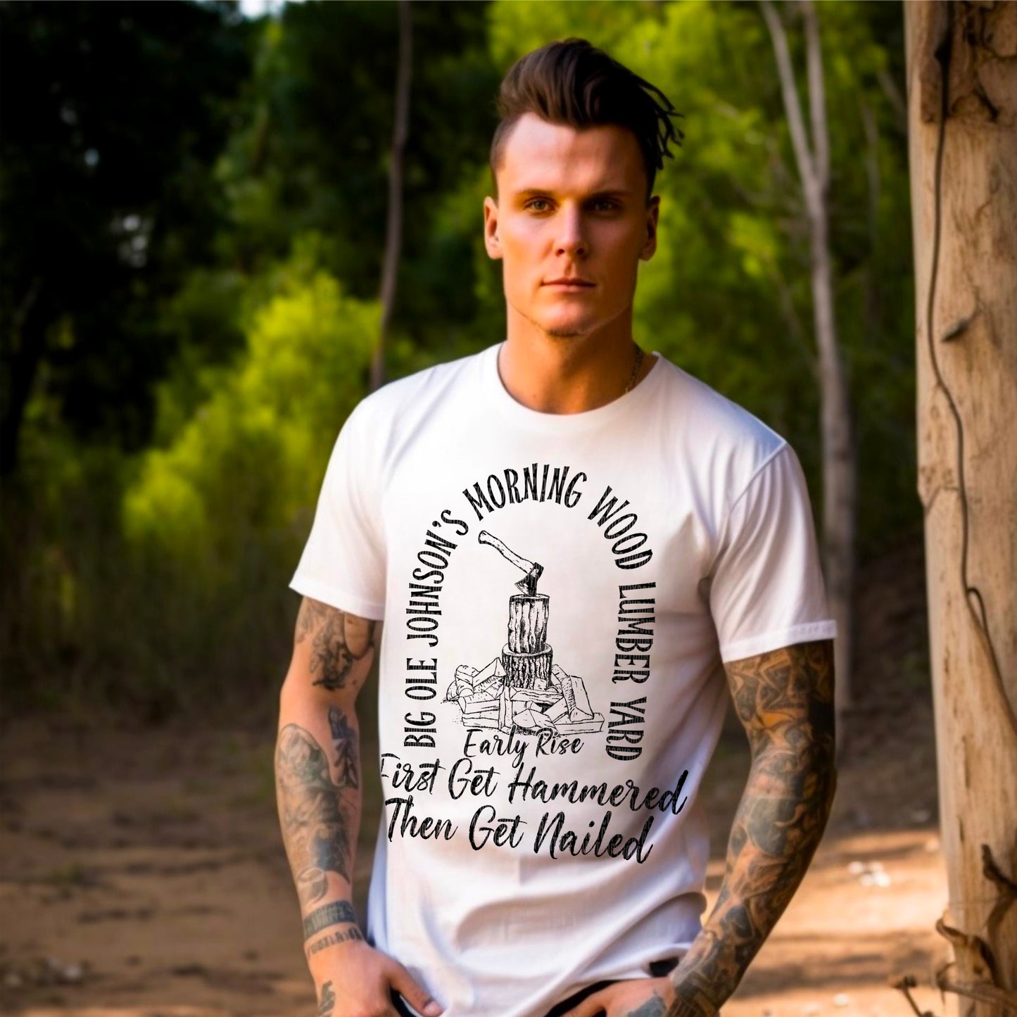 Big Ole Johnson's Morning Wood (BACK) - DTF Transfer – Earthline Customs