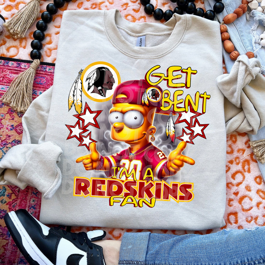 Bart Simpson Washington Commanders "I'm a redskins fan" – Earthline Customs