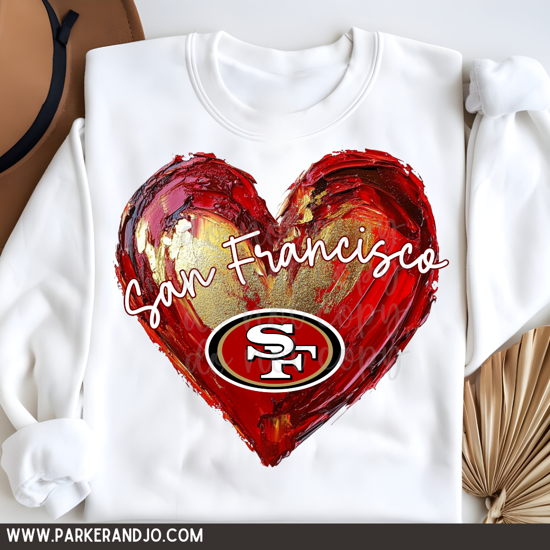 San Francisco 49ers Football Heart With Logo – Earthline Customs