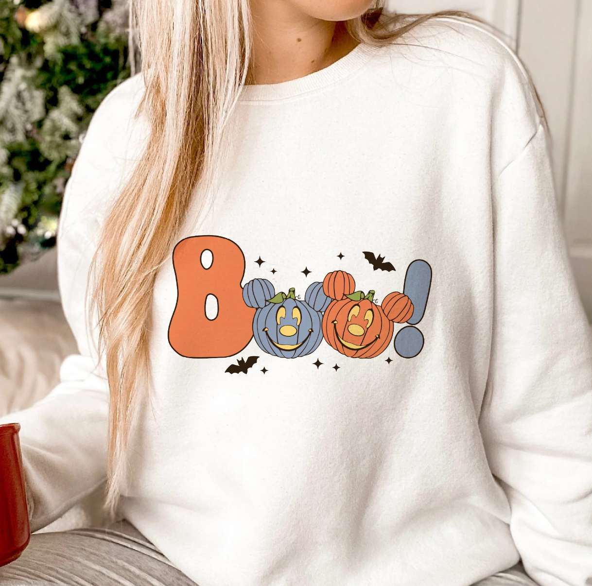 Boo- blue and orange mouse ear pumpkins – Earthline Customs