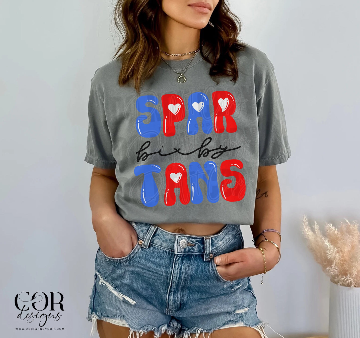 Bixby Spartans Blue & Red Letters – Earthline Customs