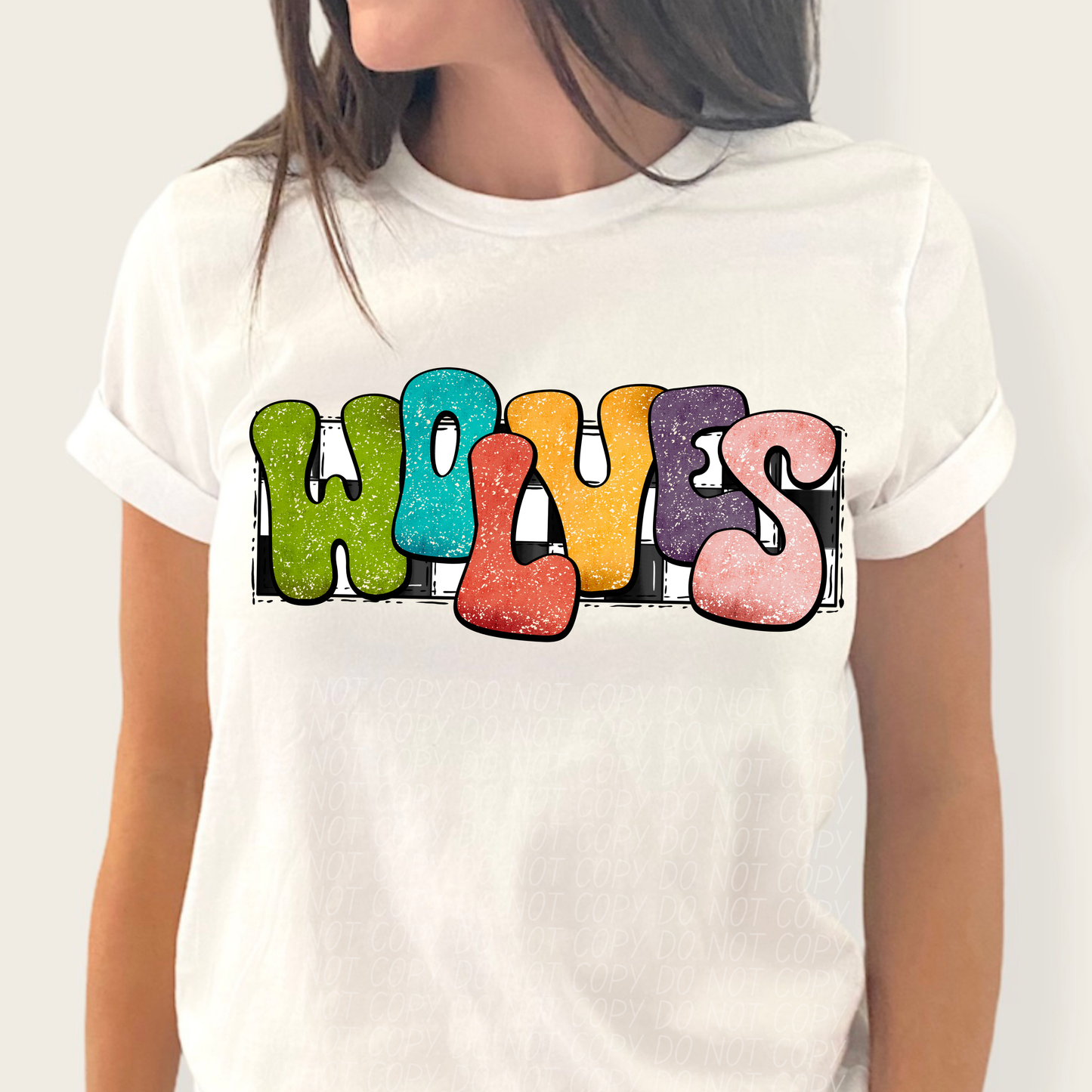 Wolves Colored Block Letters – Earthline Customs