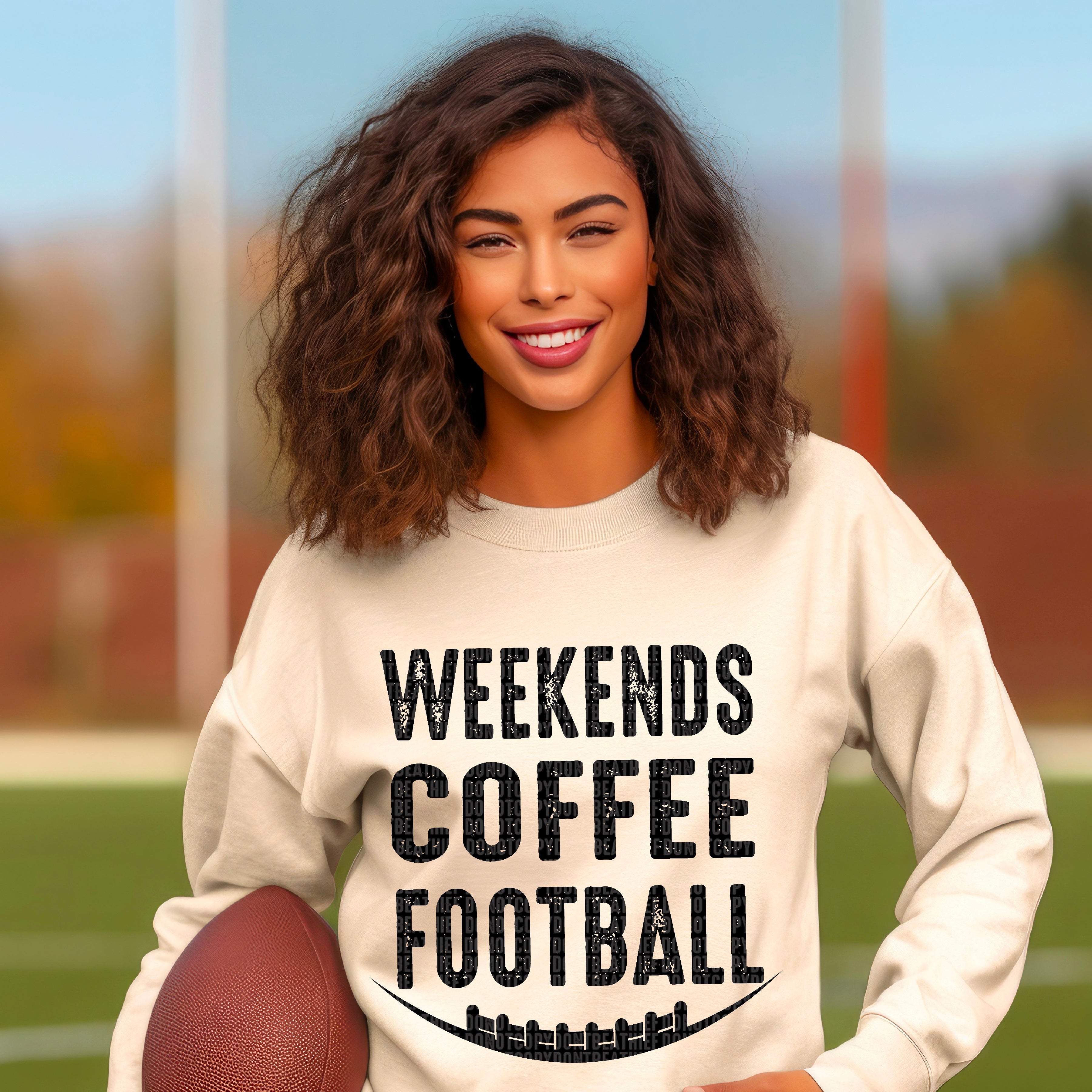 Weekends Coffee Football (BLACK) - DTF Transfer – Earthline Customs