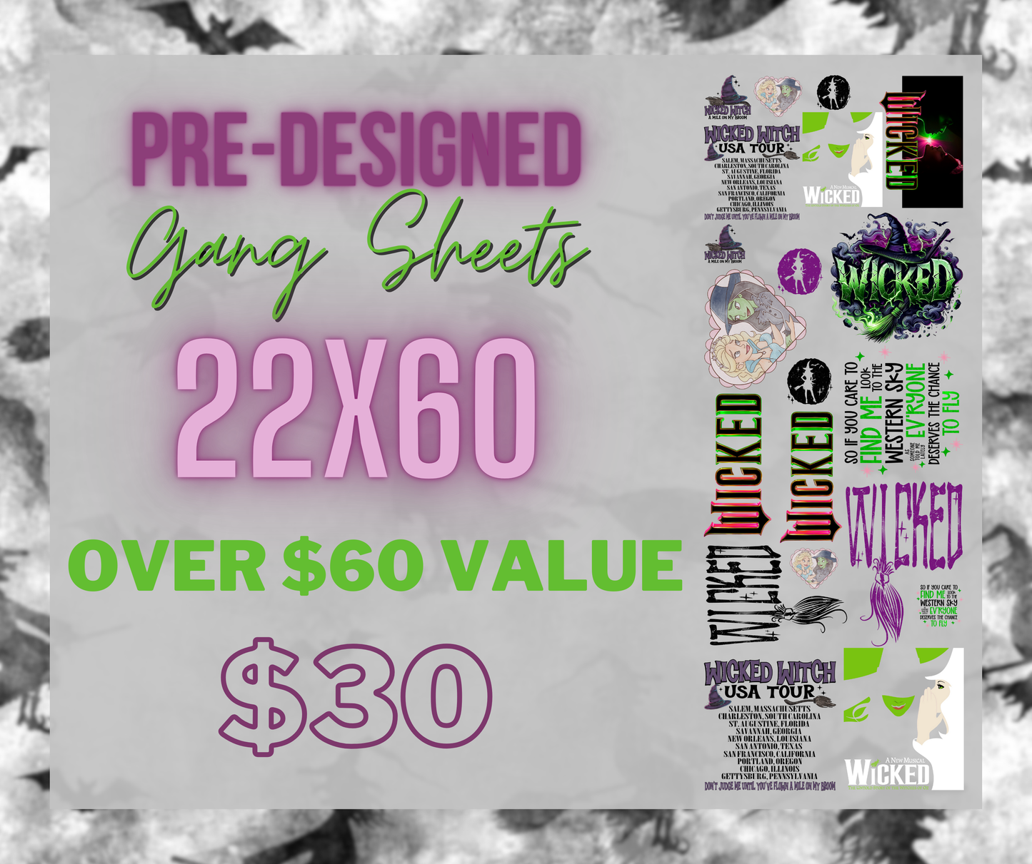 Wicked Premade Gang Sheet – Earthline Customs