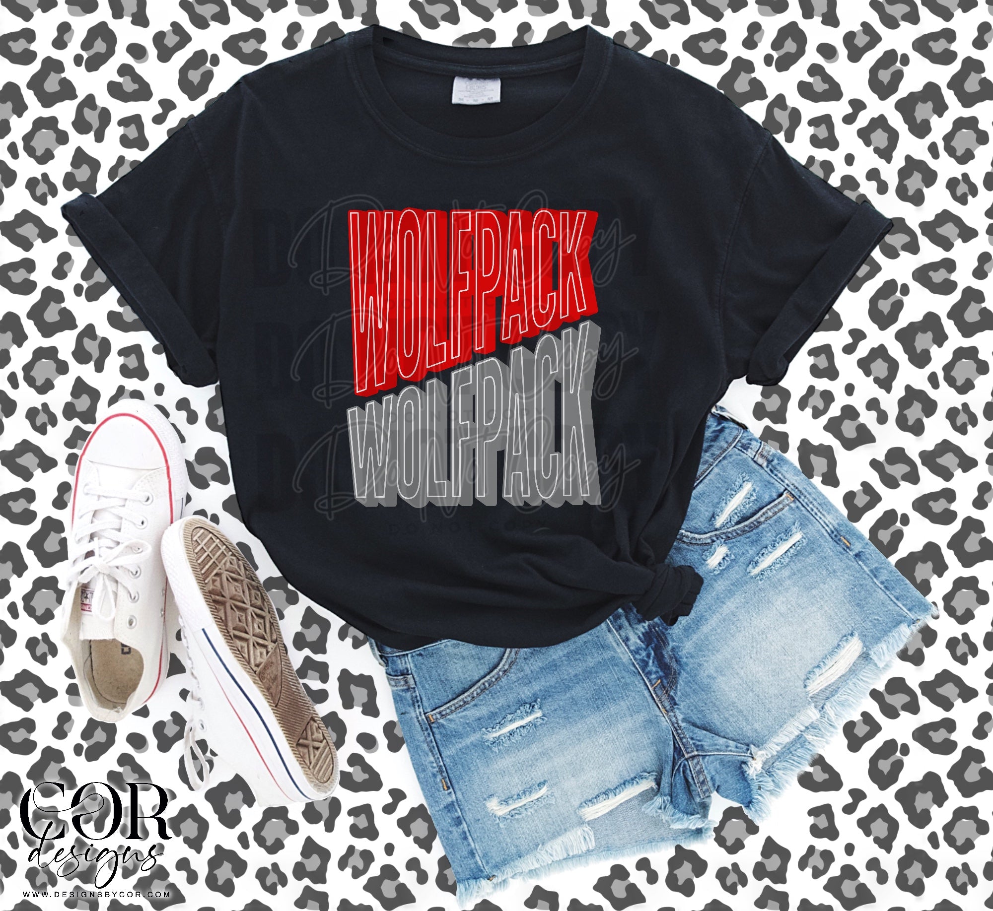 Wolfpack Red & Grey Letters – Earthline Customs