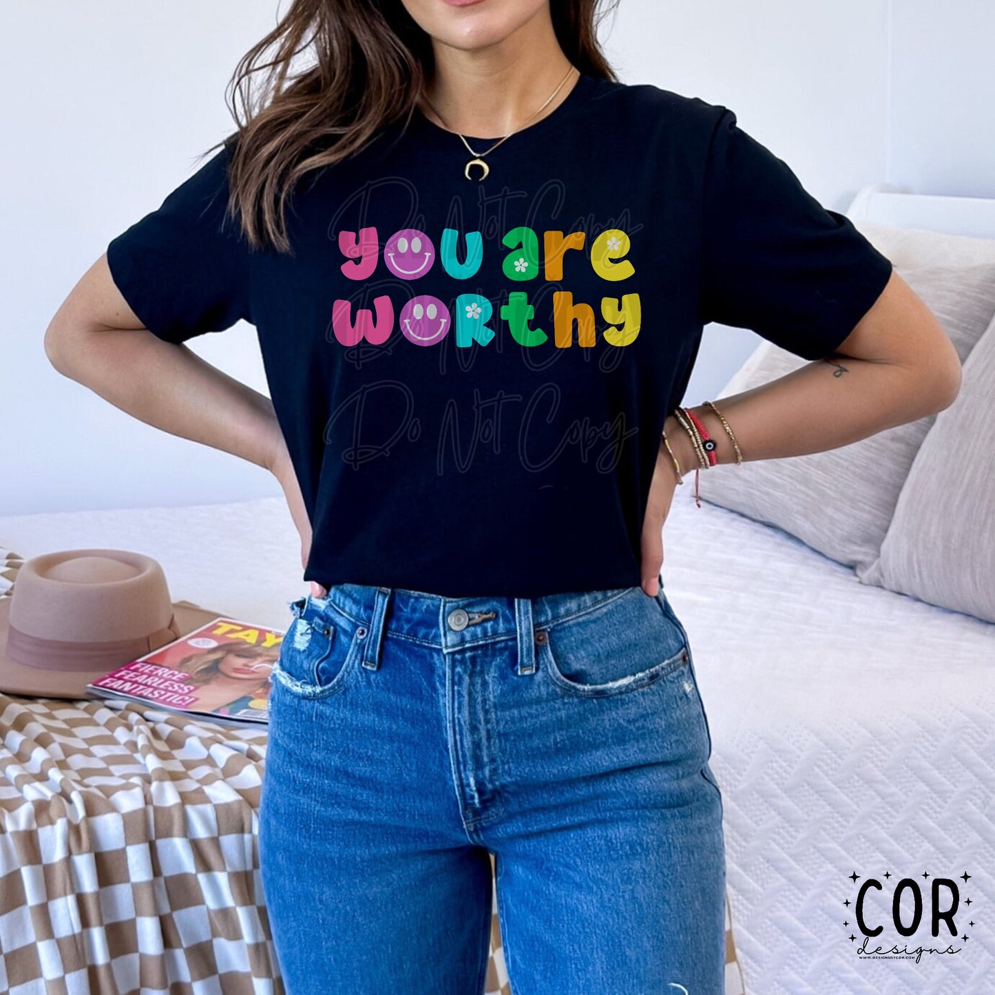You Are Worthy Colorful Letters – Earthline Customs