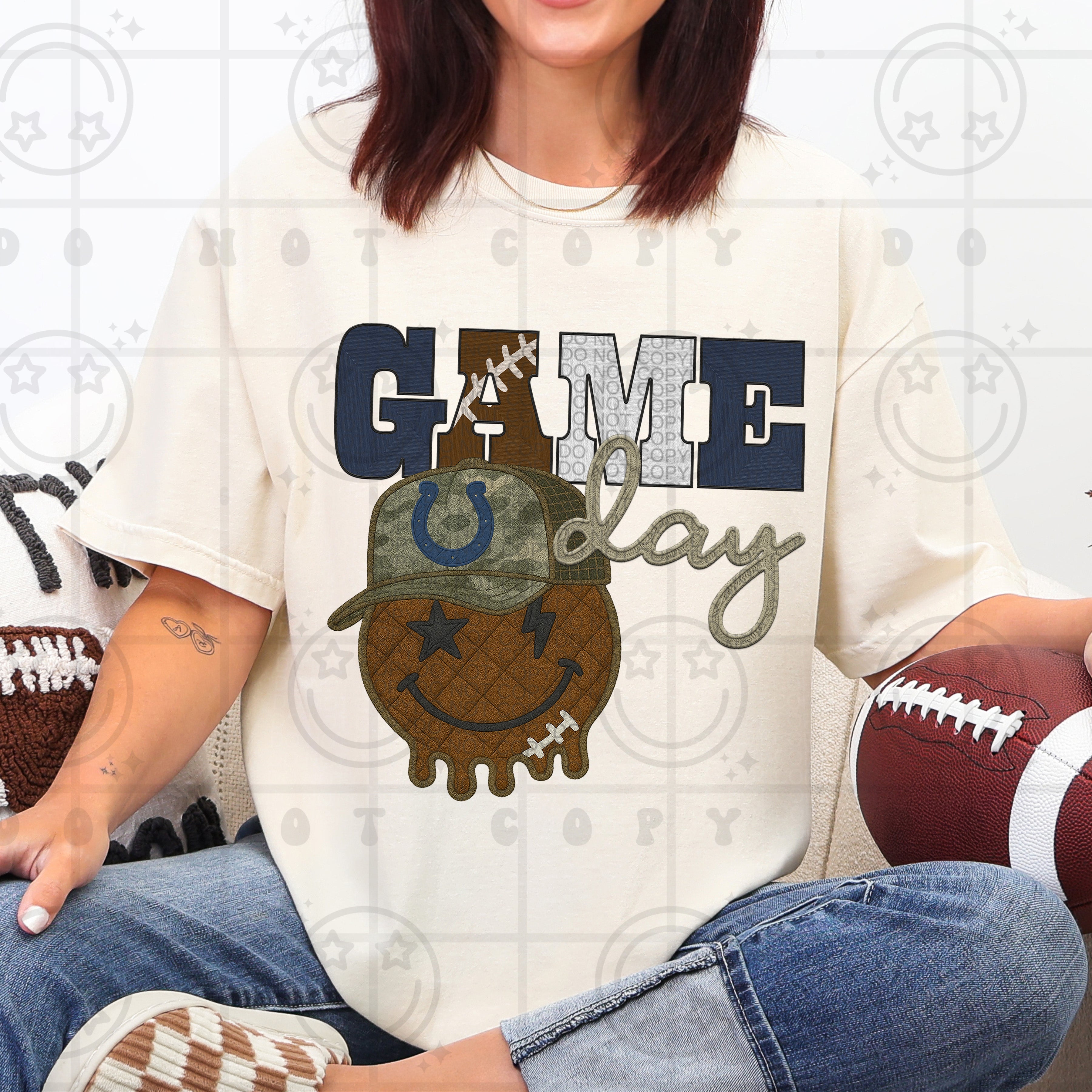 Game Day Smiley (colts) – Earthline Customs