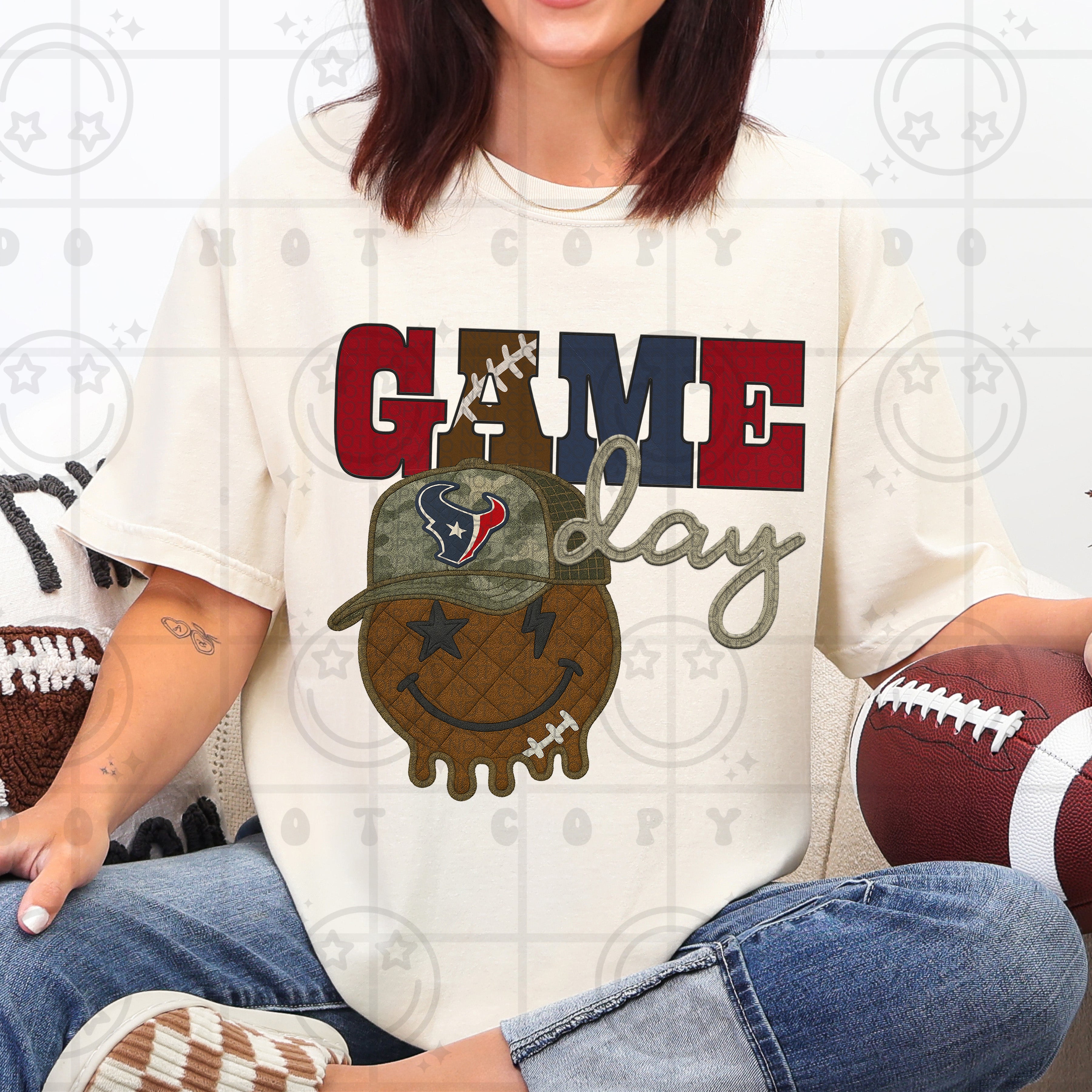 Game Day Smiley (texans) – Earthline Customs