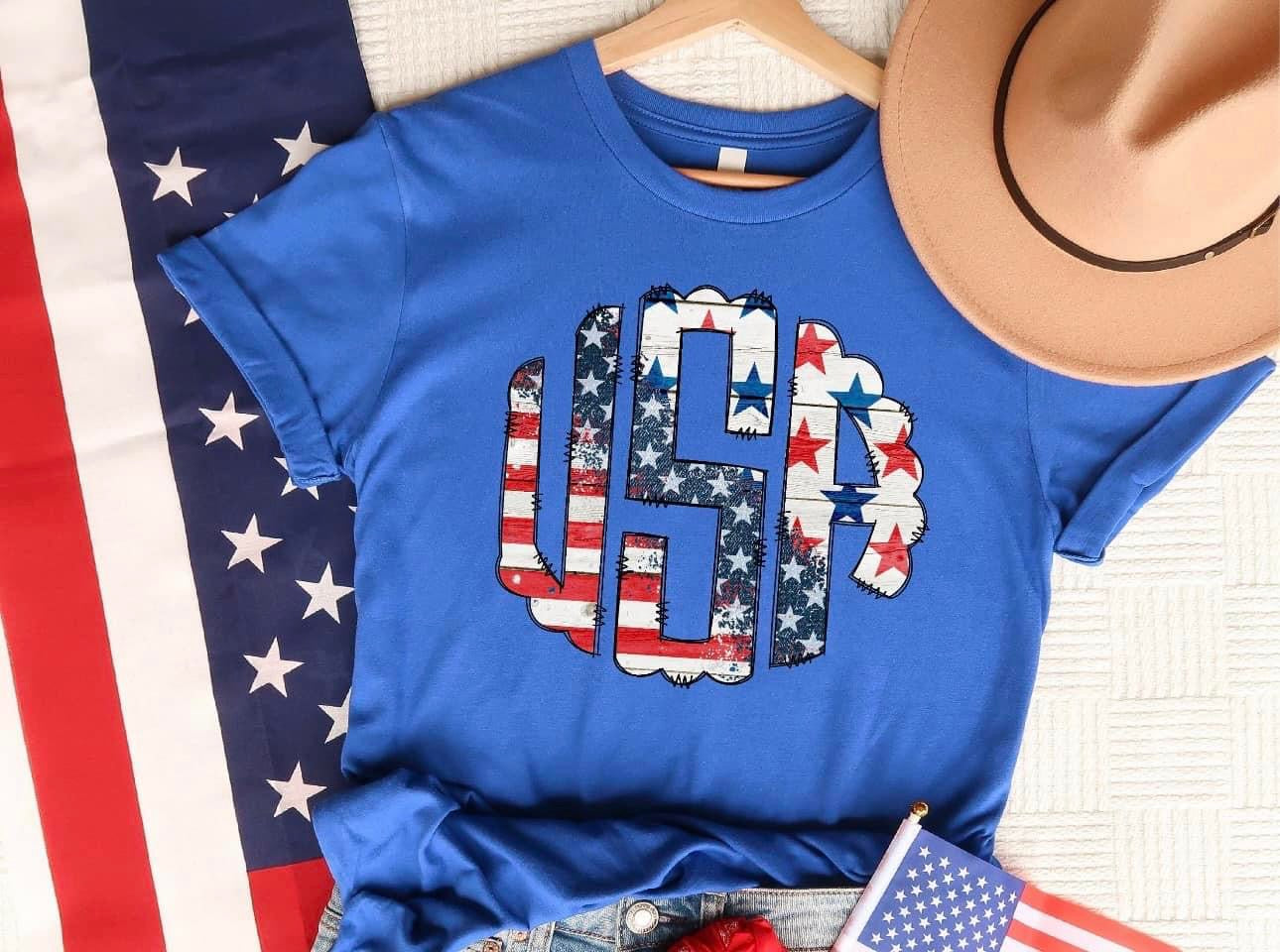 Patriotic Monogram DTF Transfer – Earthline Customs